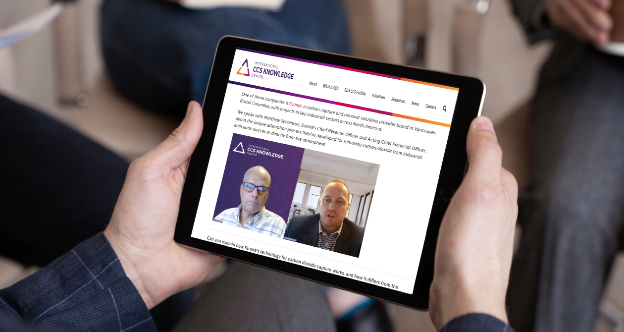 International CCS Knowledge Centre Interviews Svante's Chief Revenue ...